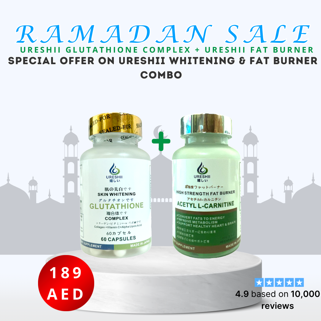 Ureshii Glutathione & Ureshii Fat Burner – Fair & Slim Combo – Ideal Beauty Deals